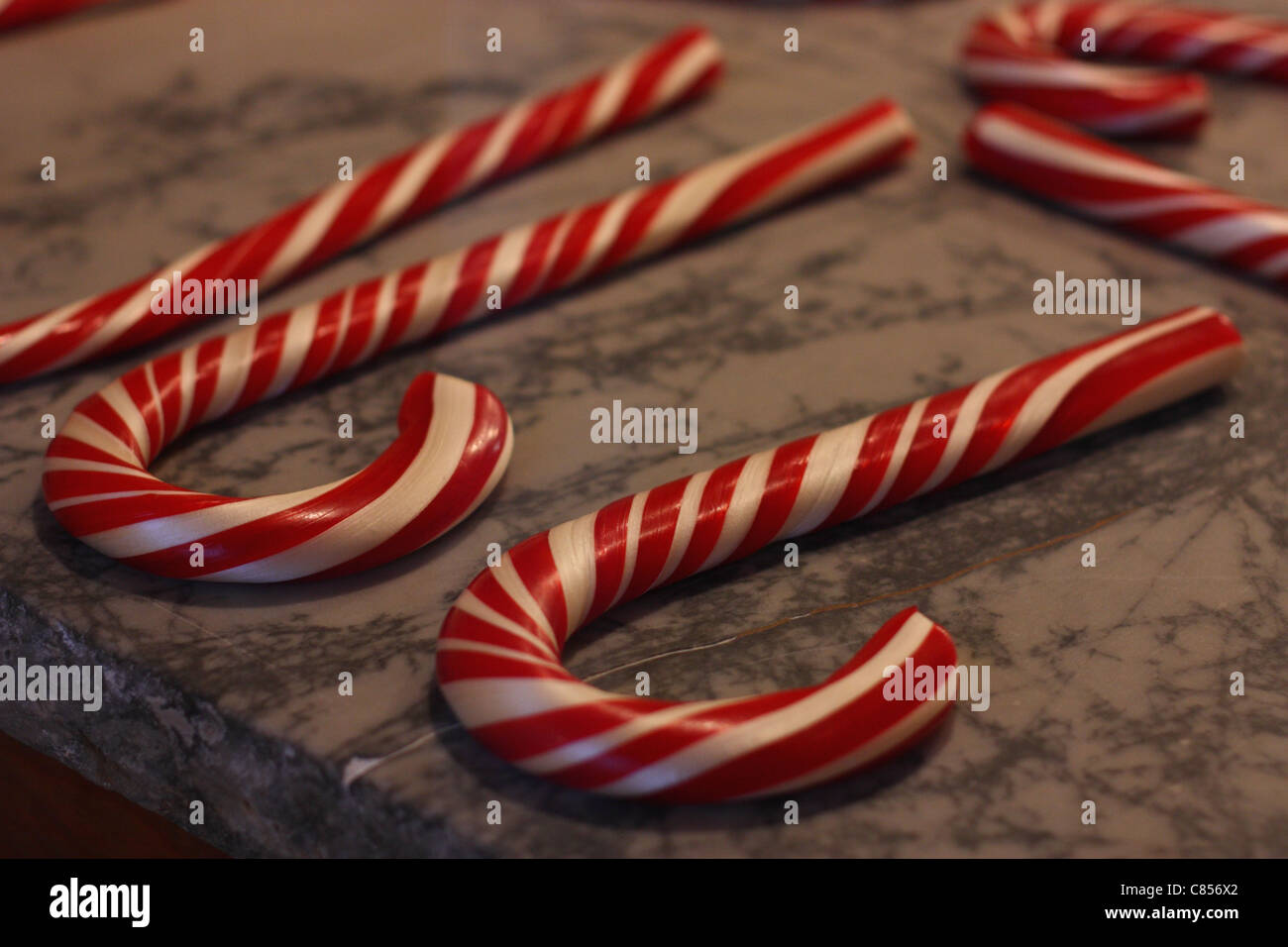 Handmade candy canes in a candy store. Columbia State Historic Park ...