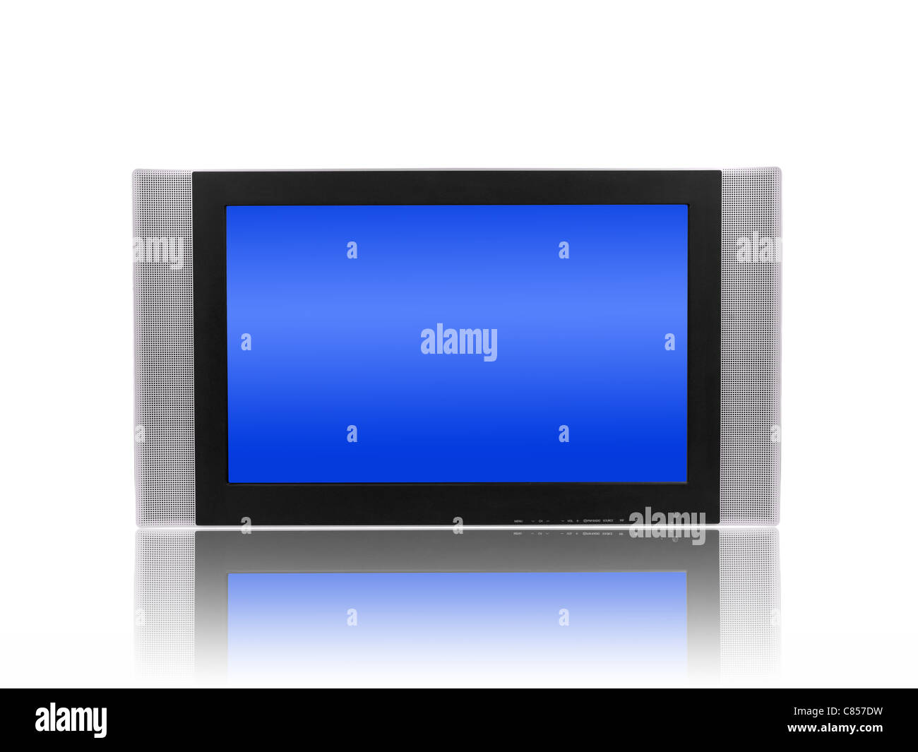 Flat screen tv isolated against a white background Stock Photo - Alamy