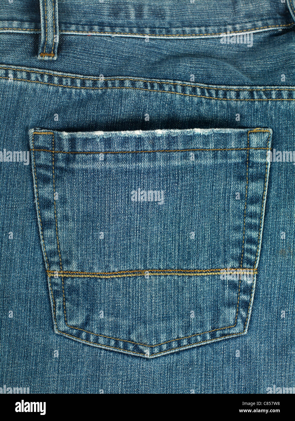 A denium blue jean pocket shot up close Stock Photo - Alamy