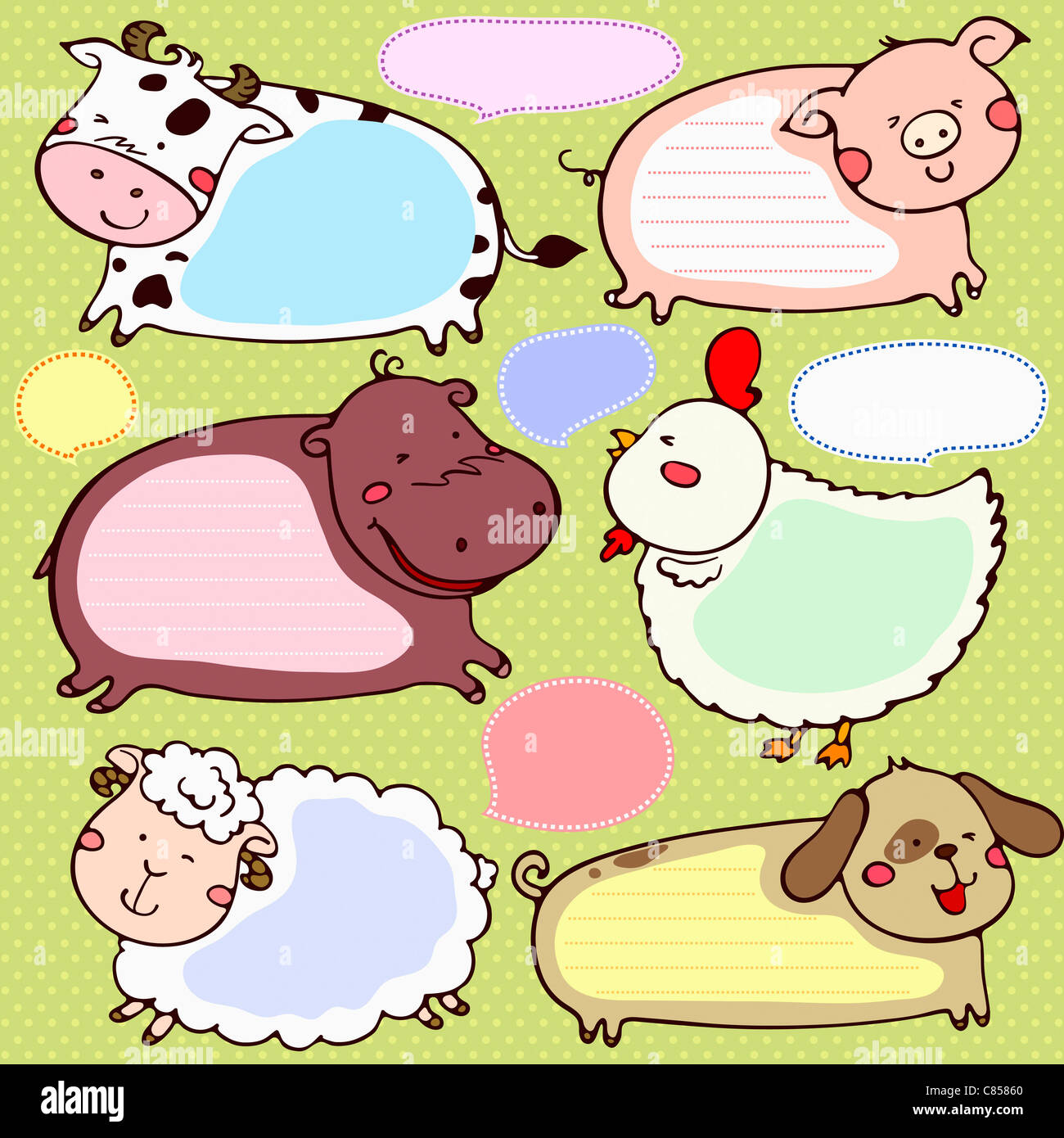 Various types of memo with animals Stock Photo - Alamy