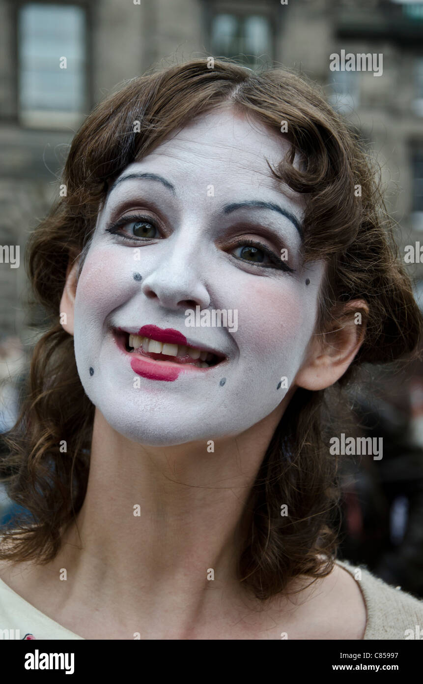 Edinburgh Festival Fringe performer promoting her show Stock Photo - Alamy