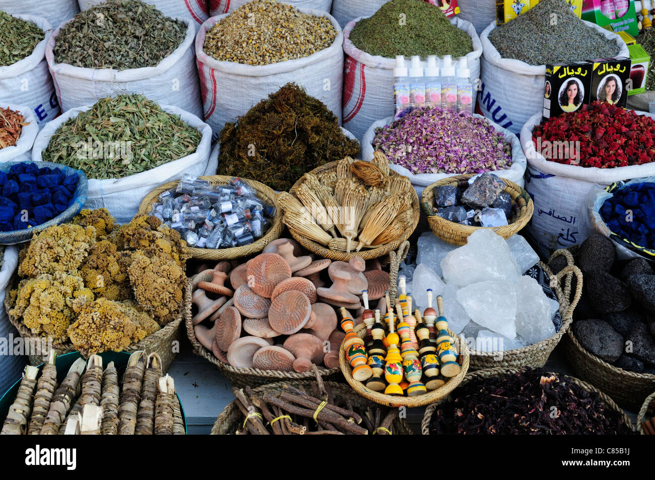 Spice Stall Display, Place Rahba Kedima, Marrakech, Morocco Stock Photo ...