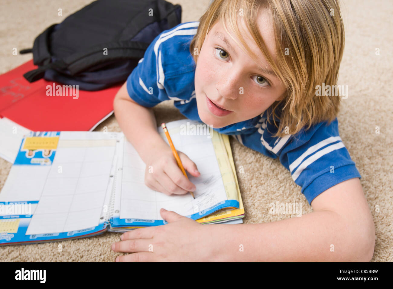 Boy Doing School Work, Tallahassee, Florida, USA Stock Photo - Alamy