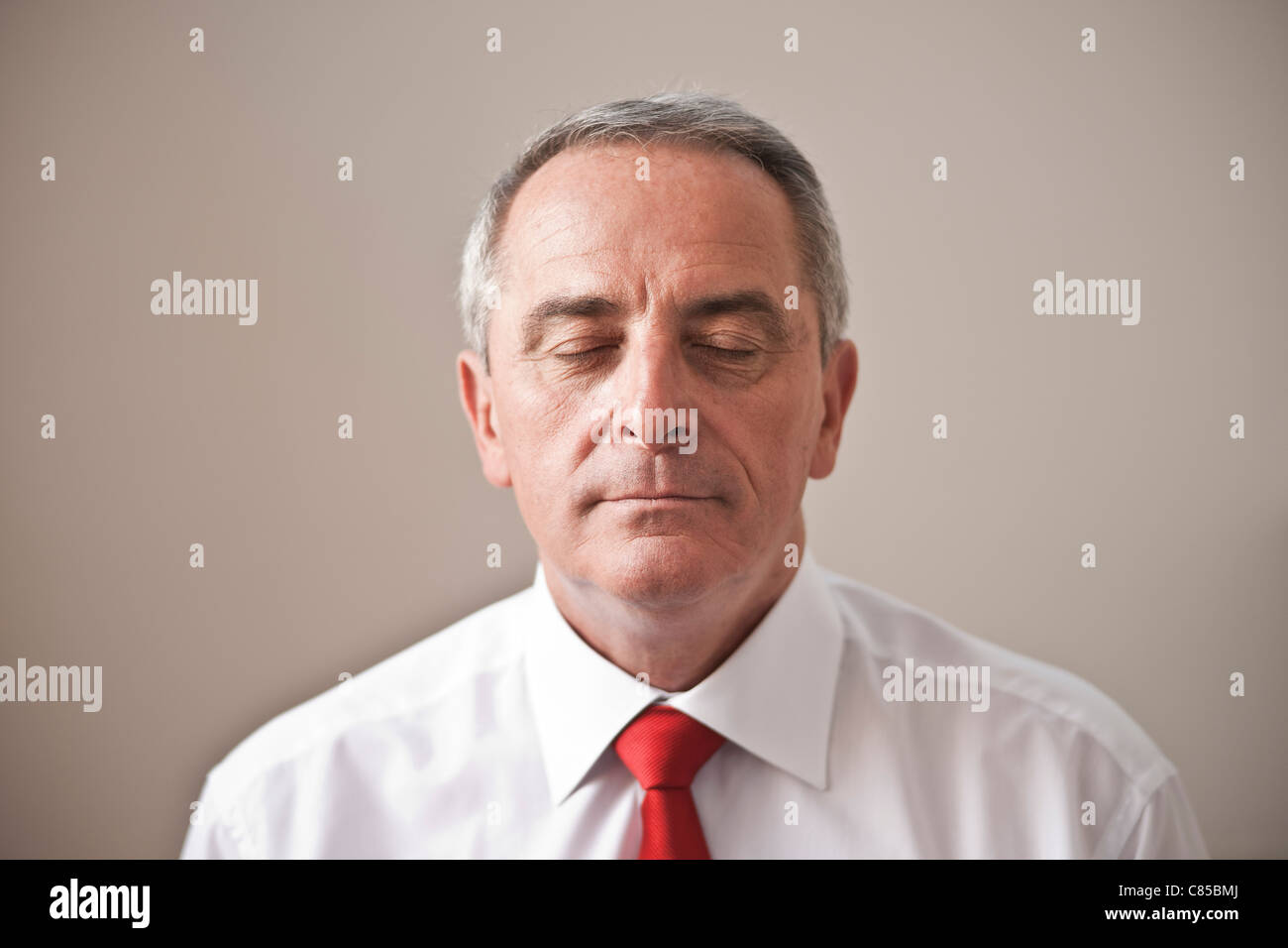Portrait of Man with Eyes Closed Stock Photo - Alamy
