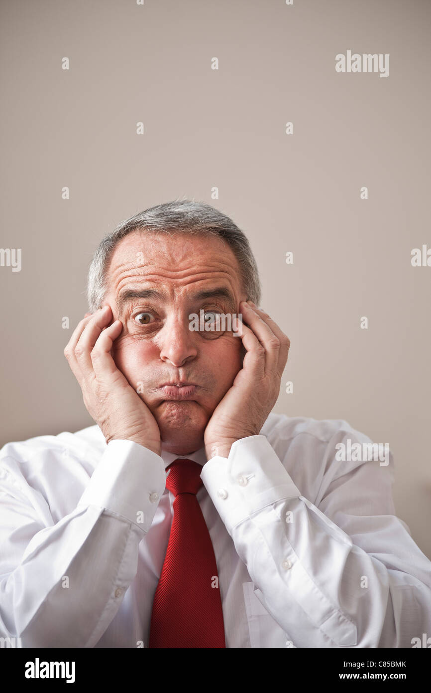 Portrait of Man Making Faces Stock Photo - Alamy