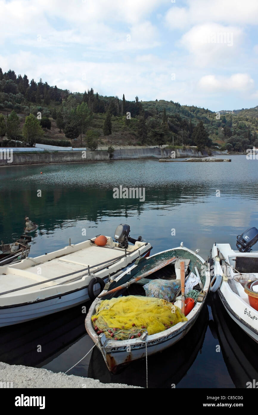 BOUKARIS FISHING VILLAGE CORFU. GREEK IONIAN ISLAND Stock Photo - Alamy
