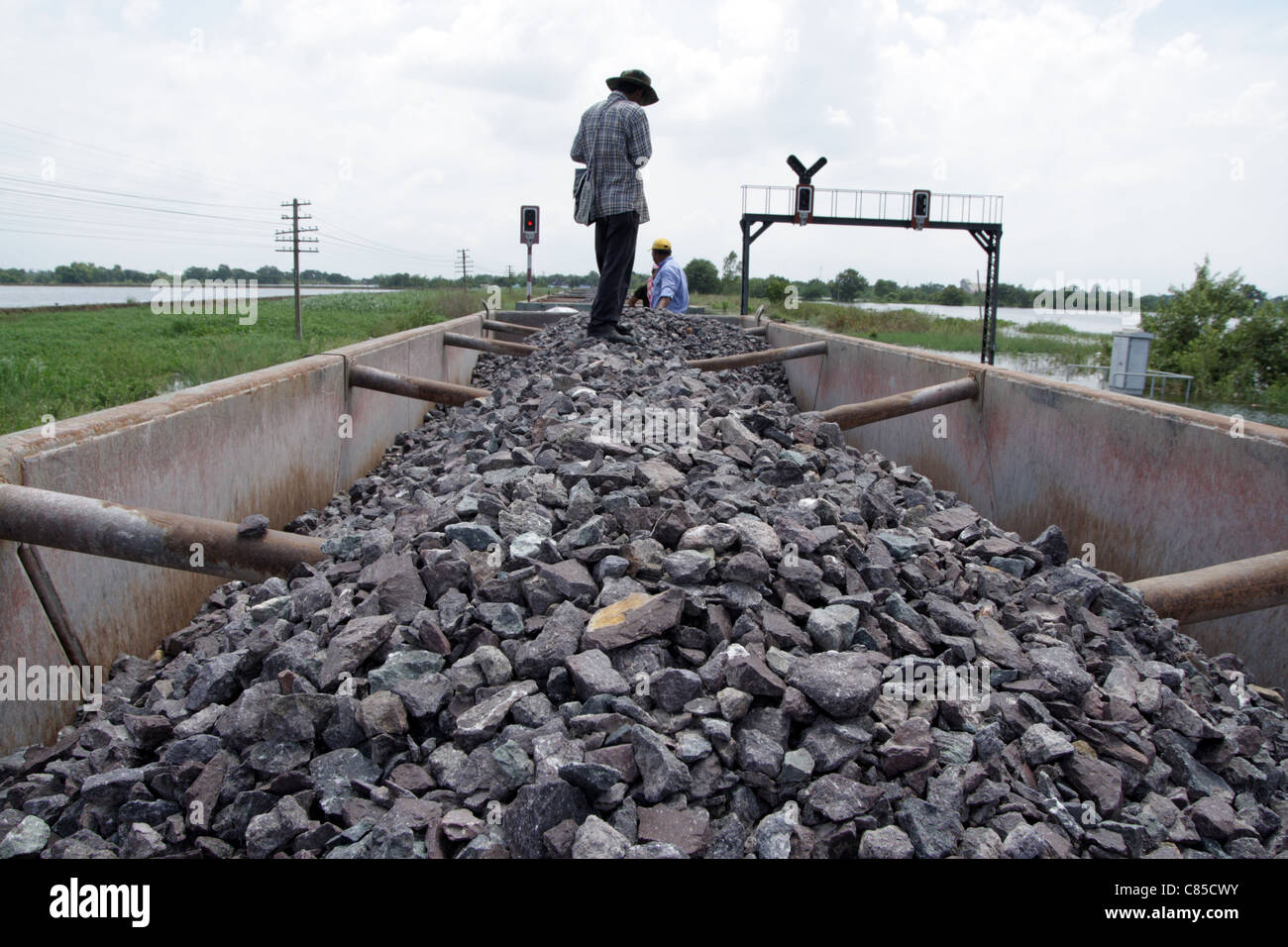Stone carried on train Stock Photo - Alamy