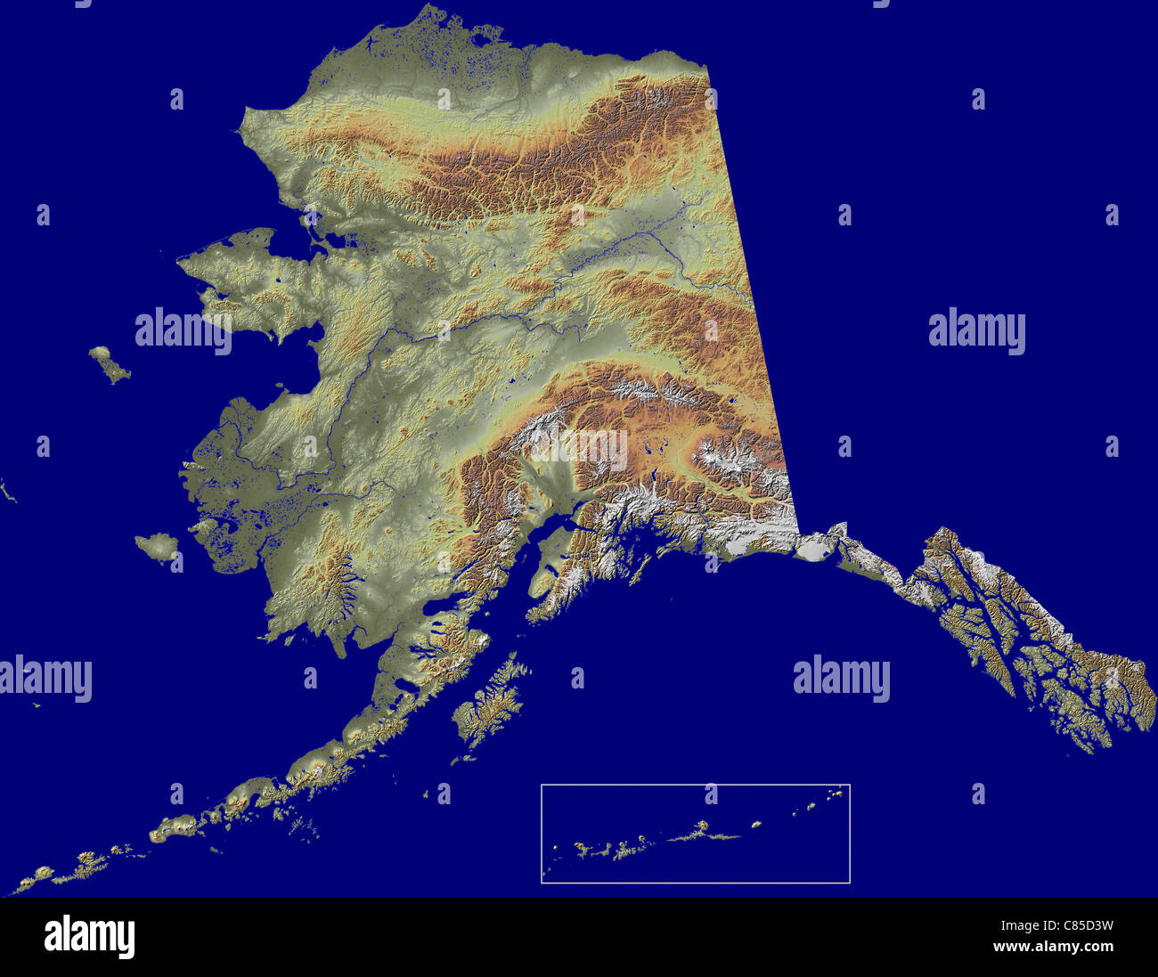 Shaded relief map hi-res stock photography and images - Alamy