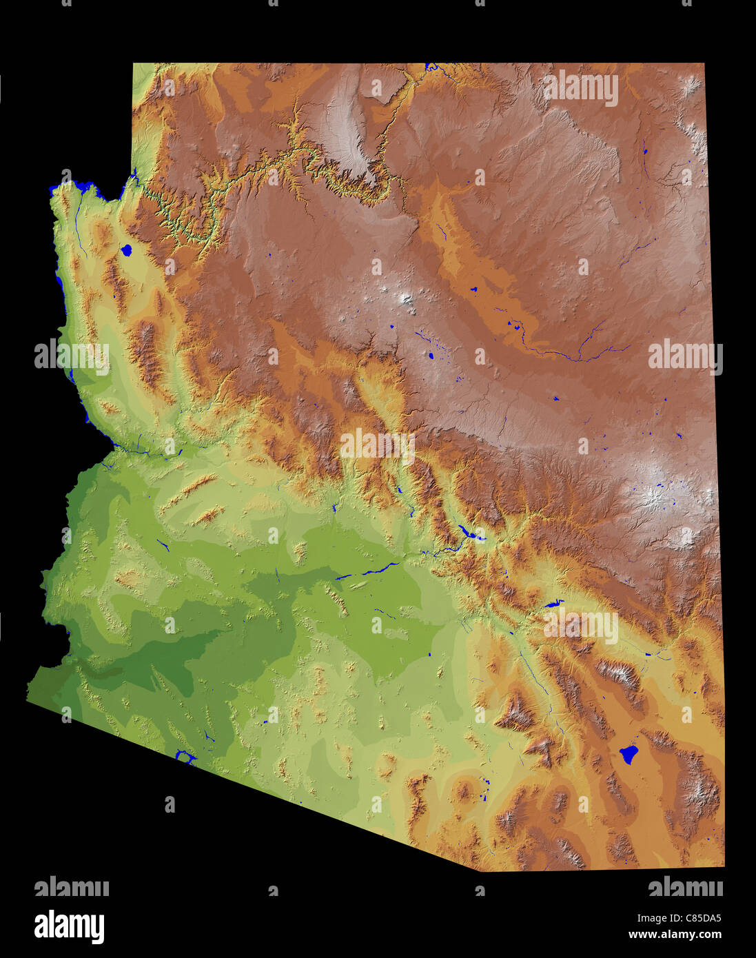Shaded relief map hi-res stock photography and images - Alamy
