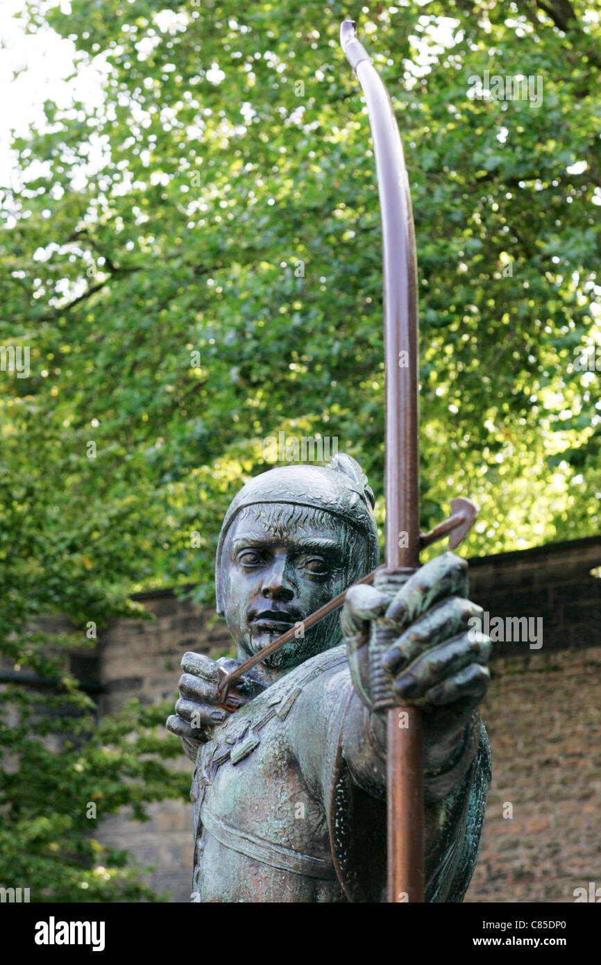 the robin hood statue in the former moat of nottingham castle in ...