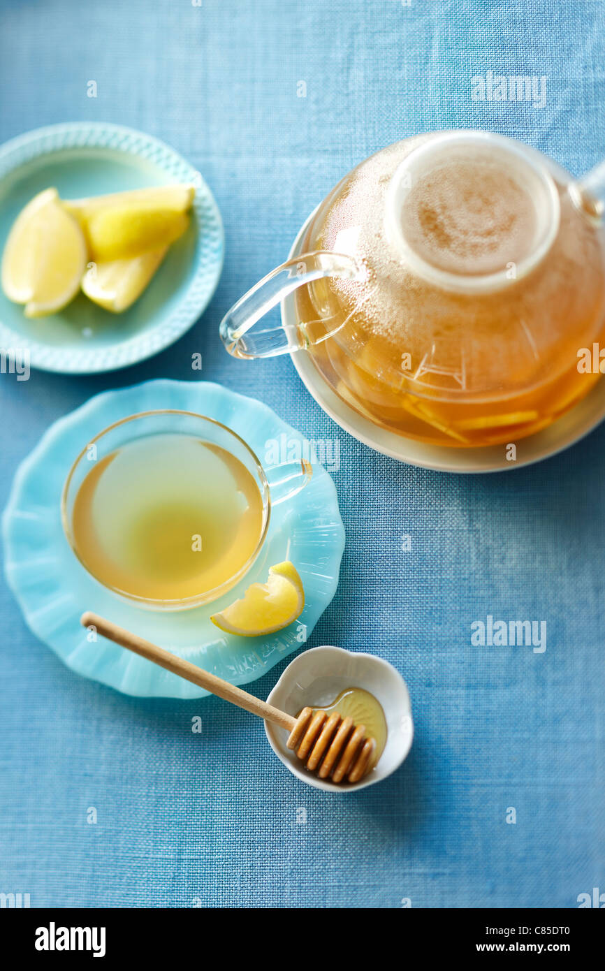 Lemon Tea with Honey Stock Photo - Alamy