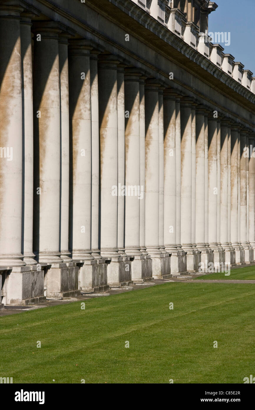 Line of columns at grade 1 listed Old Royal Naval College UNESCO world ...