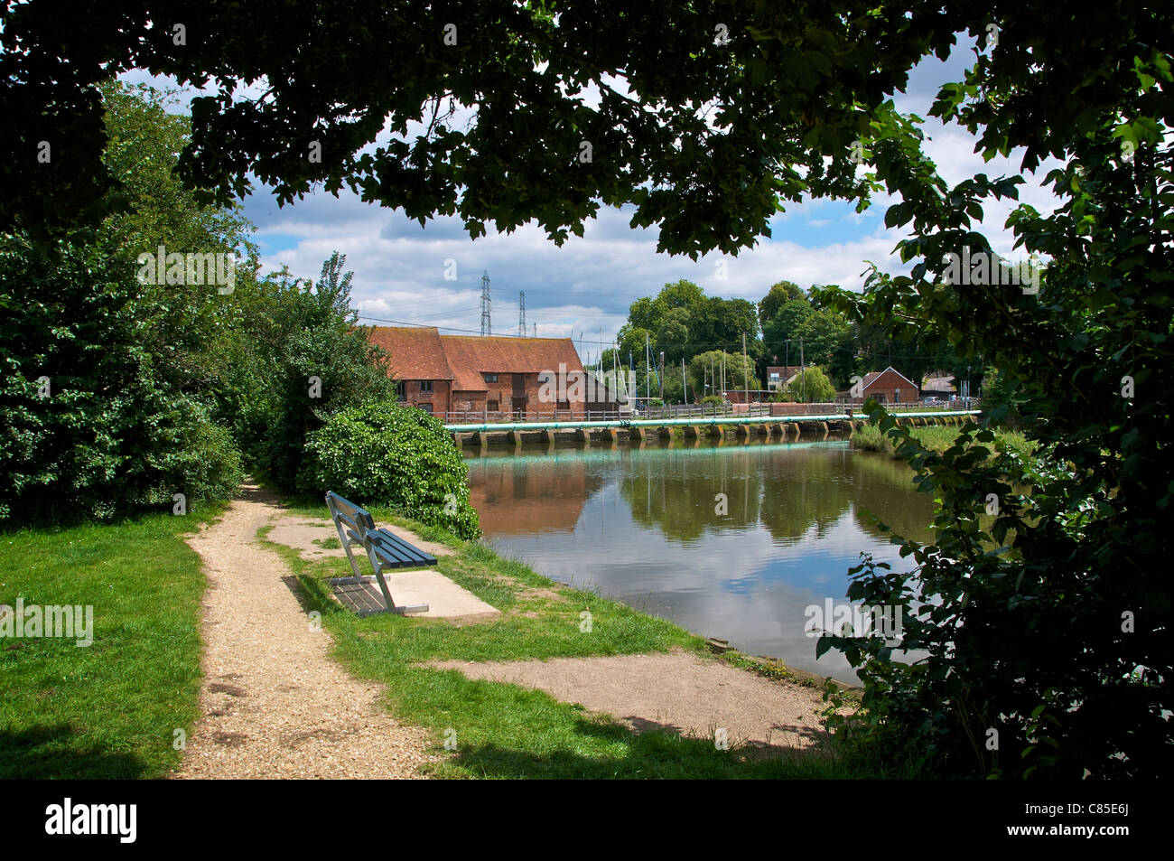 Eling Reach Hampshire UK Tide Mill Stock Photo - Alamy