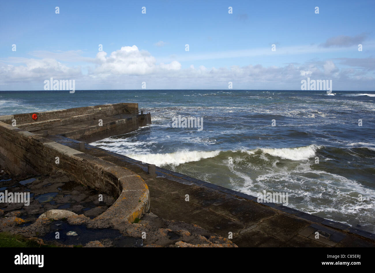 easkey pier and breakwater in stormy rough seas county sligo republic ...