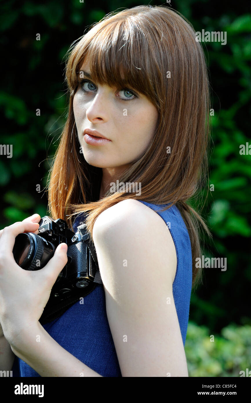 Girl in 60s/ 70s inspired Vintage Fashion Shoot holding Vintage Camera ...