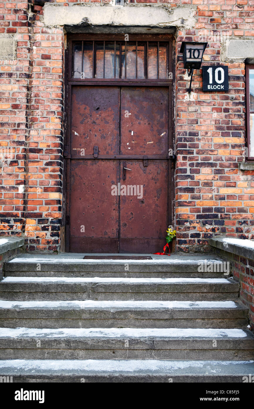 metal door, Auschwitz, Poland Stock Photo - Alamy