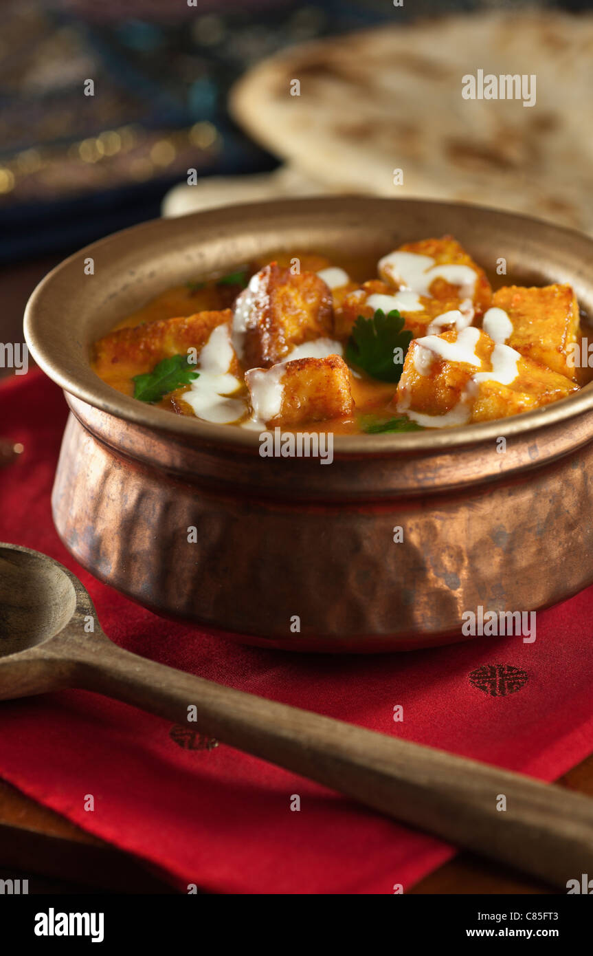 Paneer makhani. Indian paneer cheese in a spicy butter sauce Stock ...