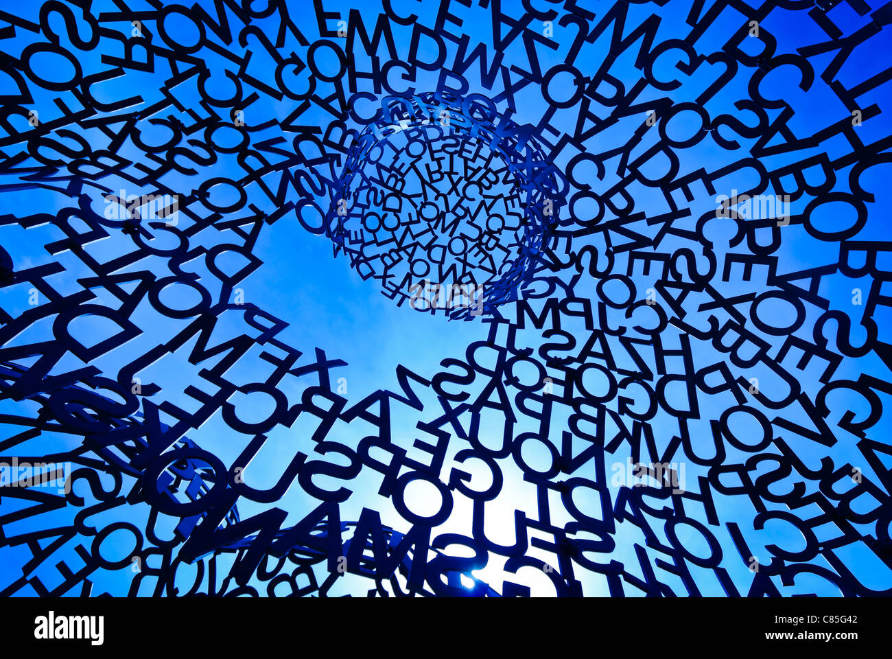 The beauty from an artist viewed from below the sculpture Stock Photo ...