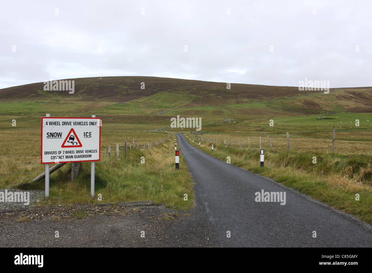 Road leading to Saxa Vord Unst Shetland Islands Scotland September 2011 ...