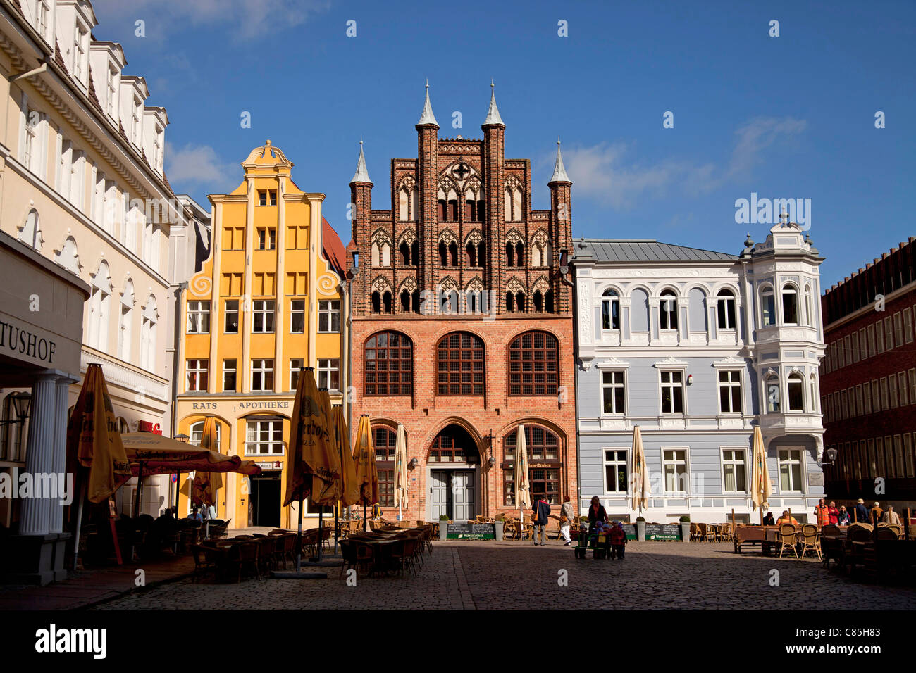 renovated buildings on the northern side of the Alter Markt old market ...