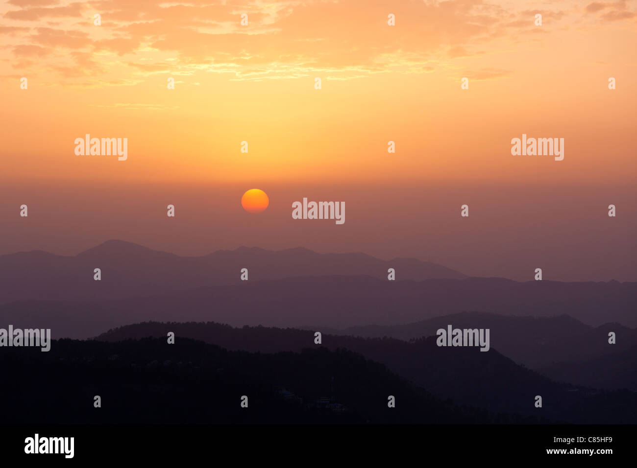 Sunset in Himalayas. Shimla, Himachal Pradesh, India Stock Photo - Alamy