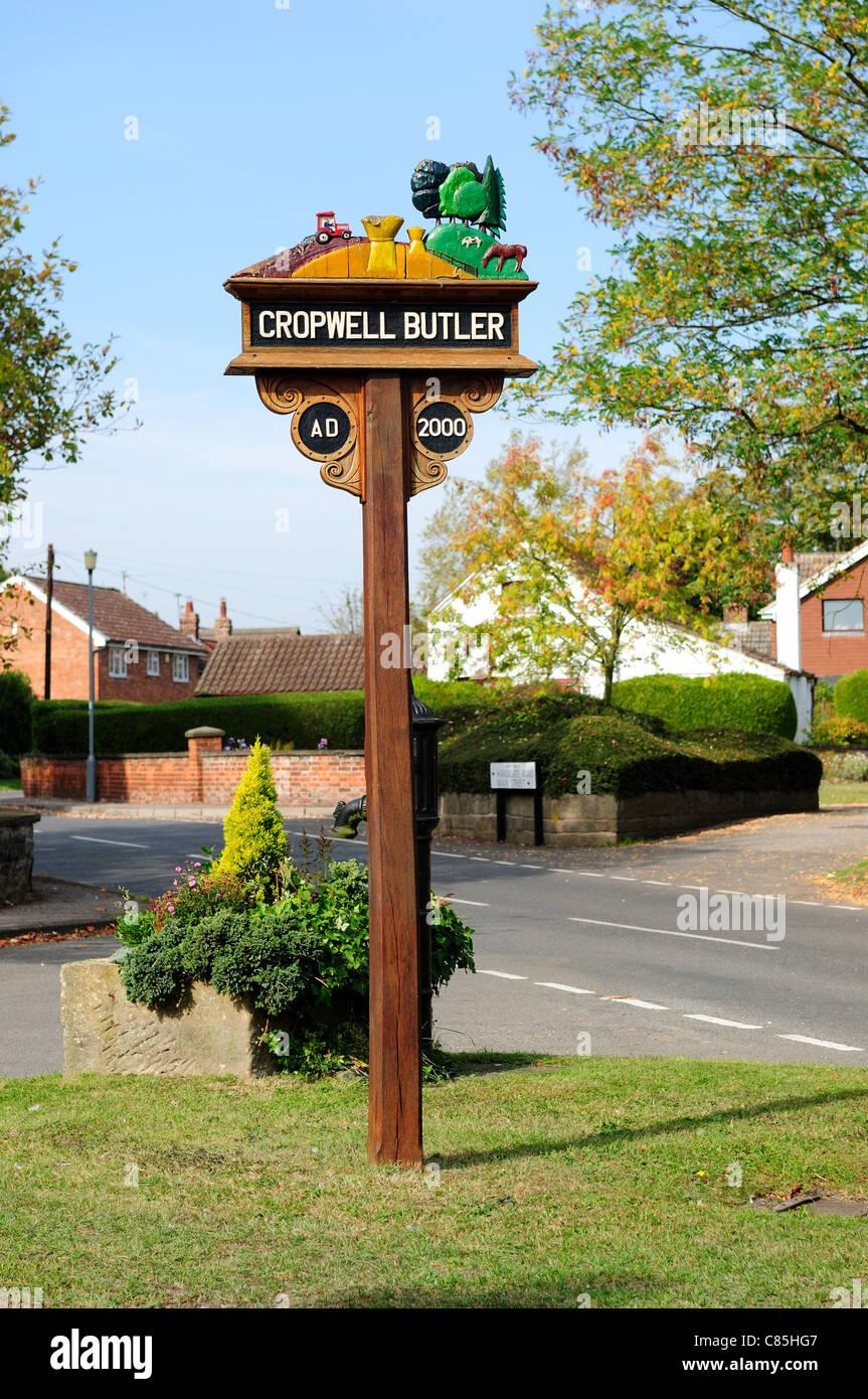 Nottinghamshire village sign hi-res stock photography and images - Alamy