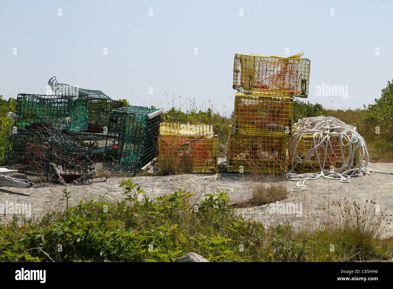 Used lobster traps hi-res stock photography and images - Alamy