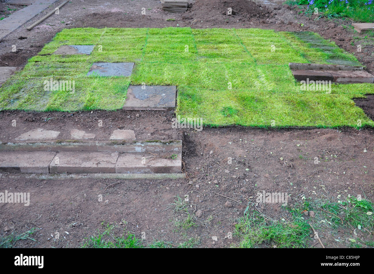 Laying garden turf hi-res stock photography and images - Alamy