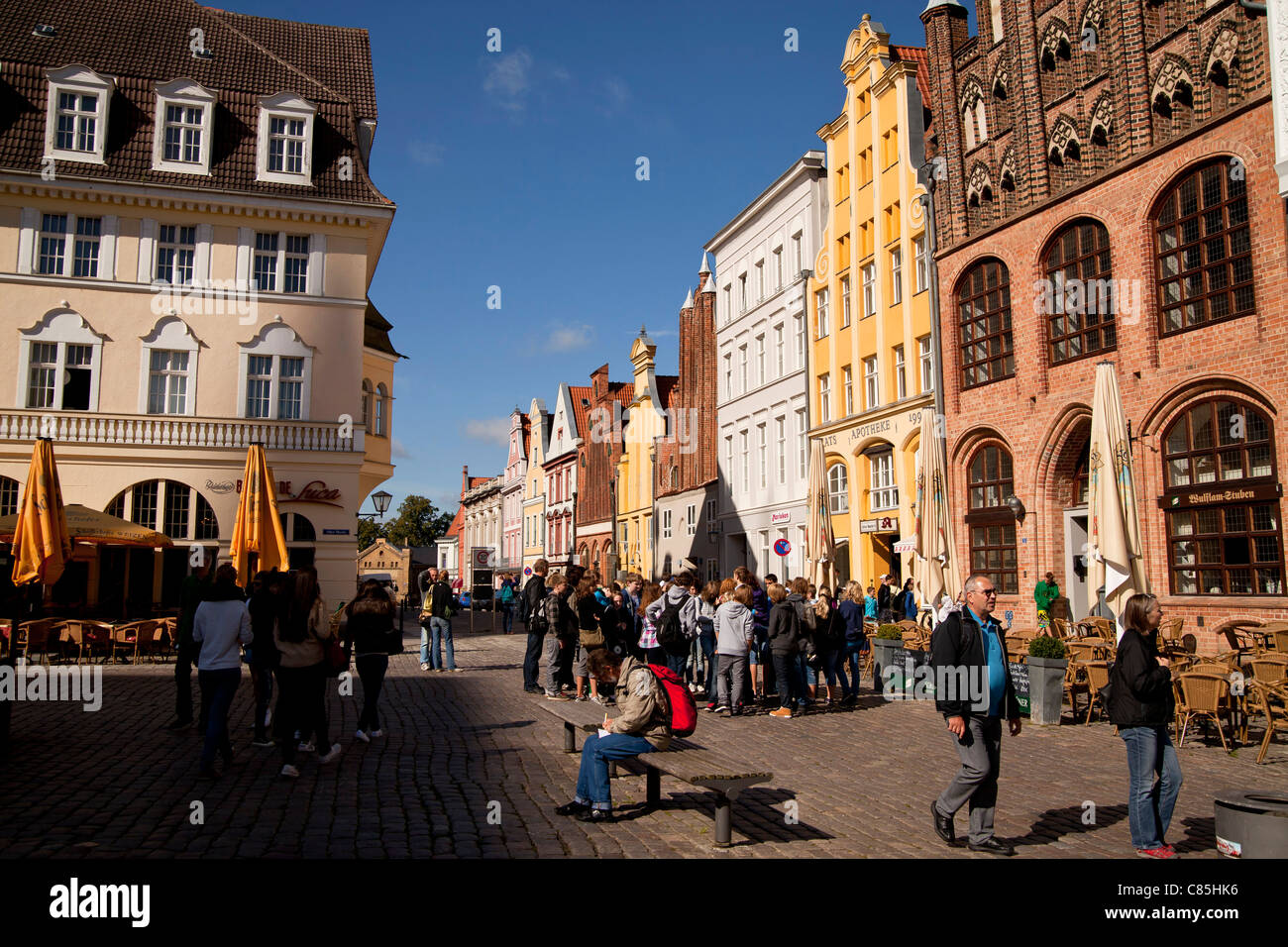 renovated buildings on the northern side of the Alter Markt old market ...