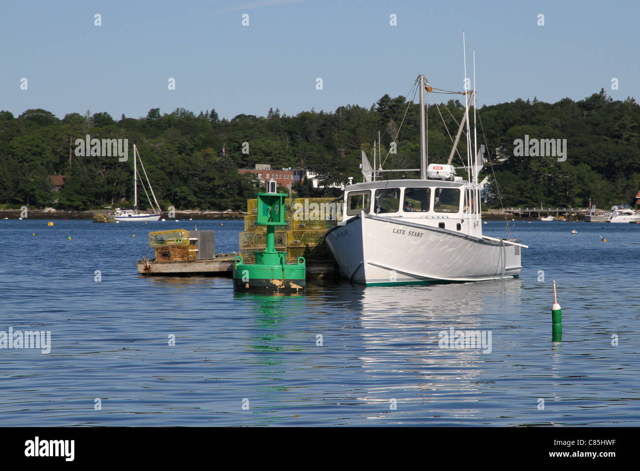 Lobster Boat LATE START Stock Photo - Alamy