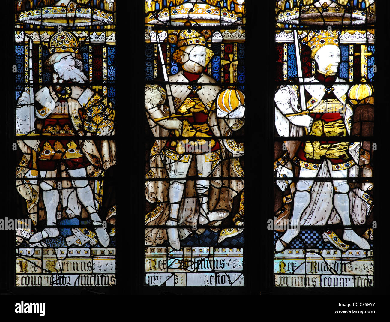 King Arthur, William the Conqueror and King Richard I stained glass, St ...