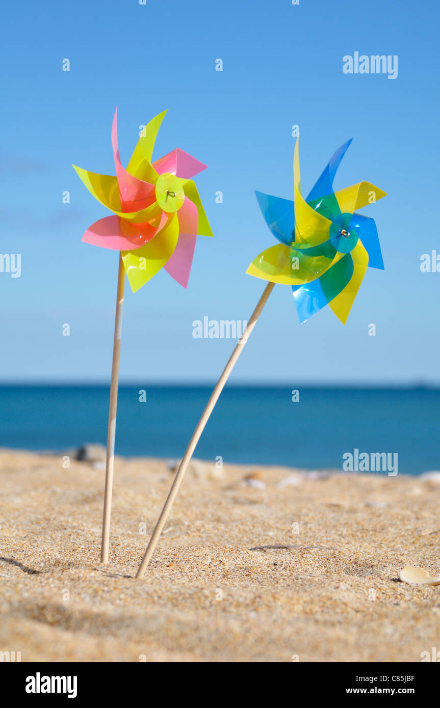 Pinwheels at Beach Stock Photo - Alamy