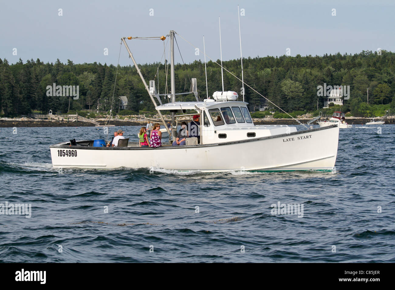 Lobster Boat LATE START Stock Photo - Alamy