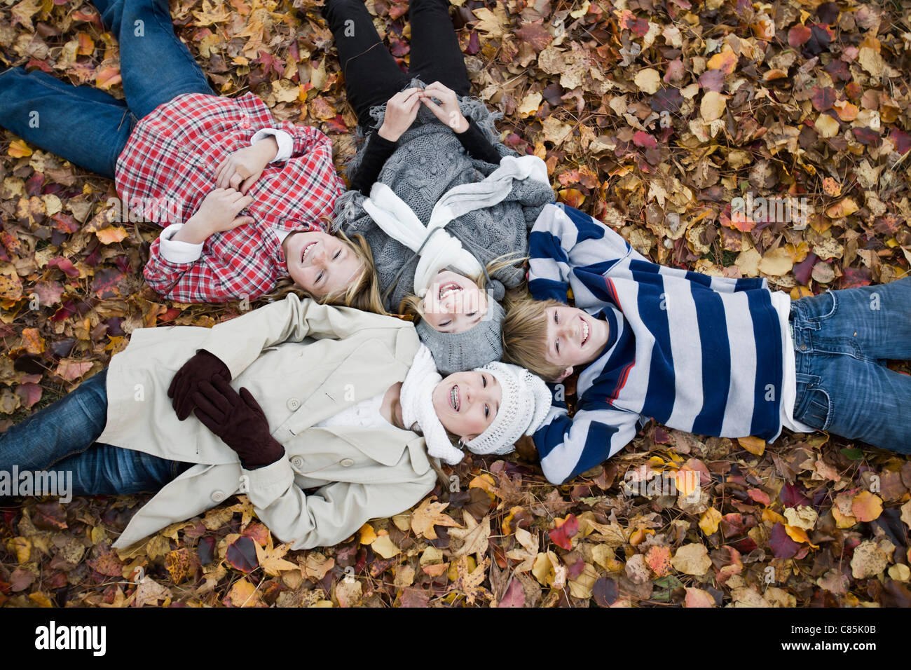 Portrait of Children in Autumn Stock Photo - Alamy