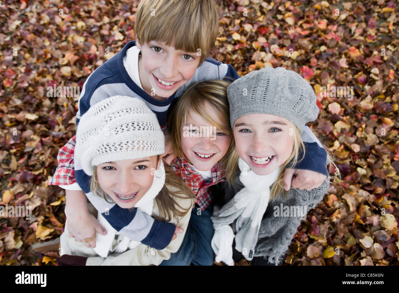 Portrait of Children in Autumn Stock Photo - Alamy
