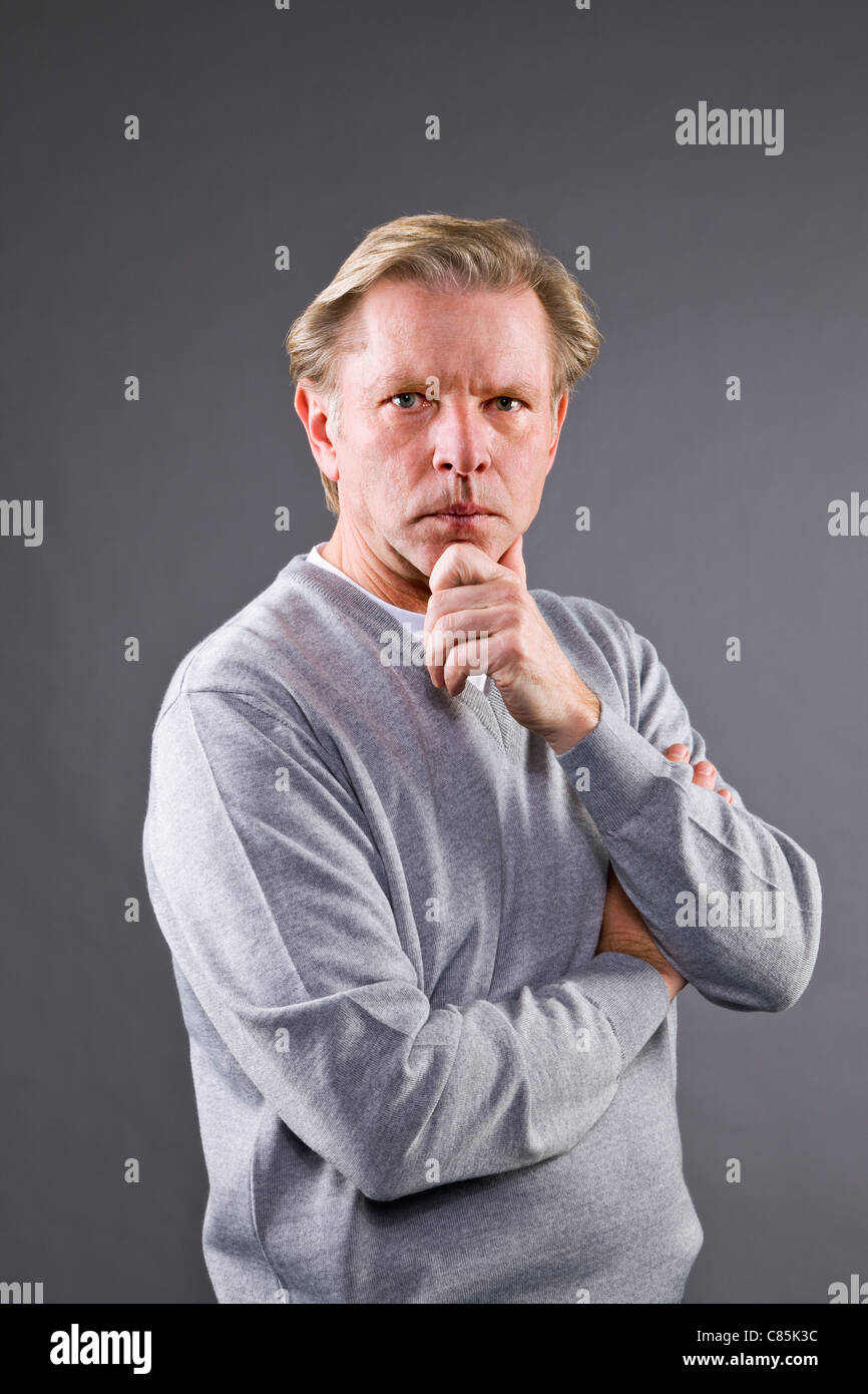 Portrait of Man Worried Stock Photo - Alamy