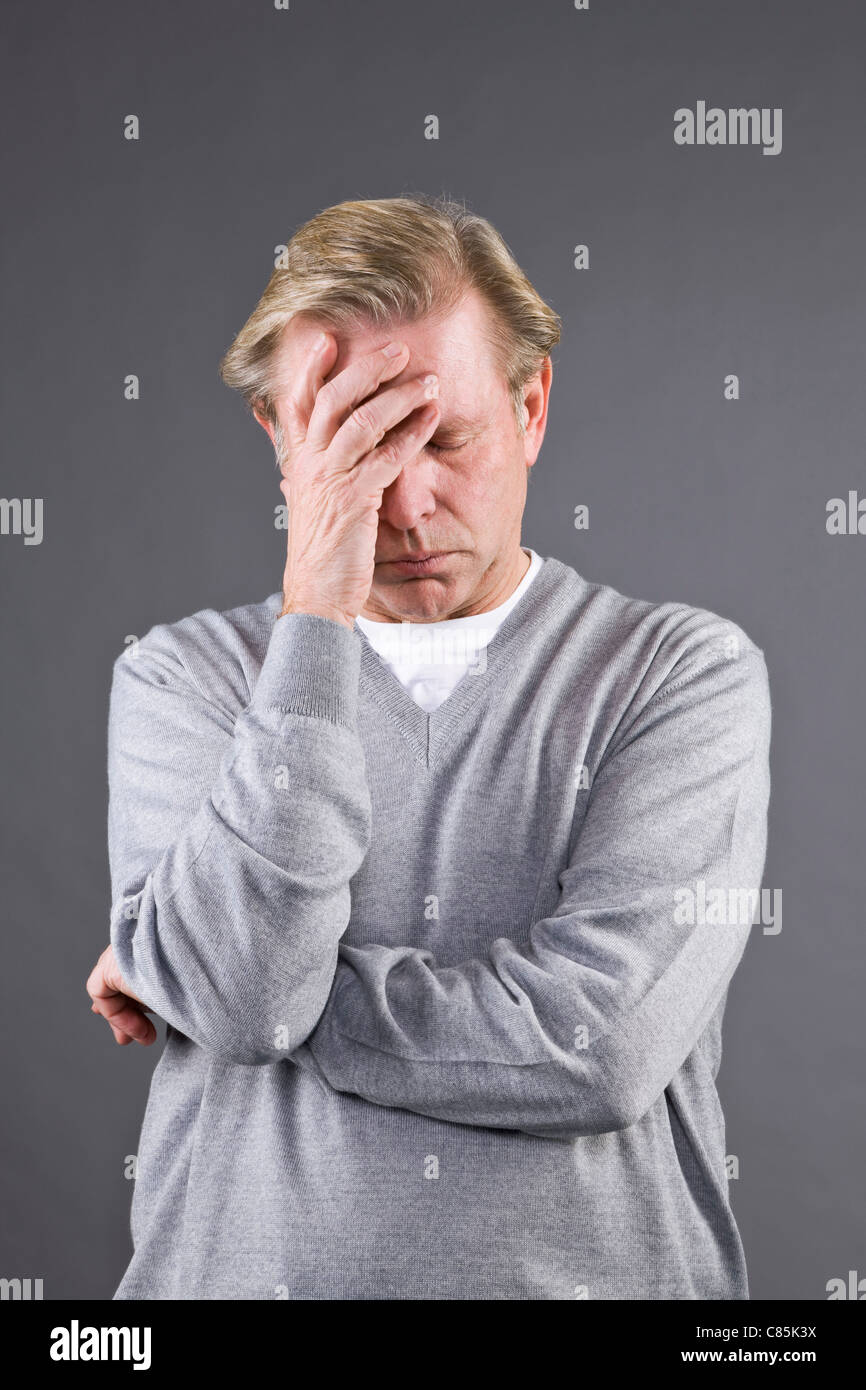 Portrait of Man Worried Stock Photo - Alamy