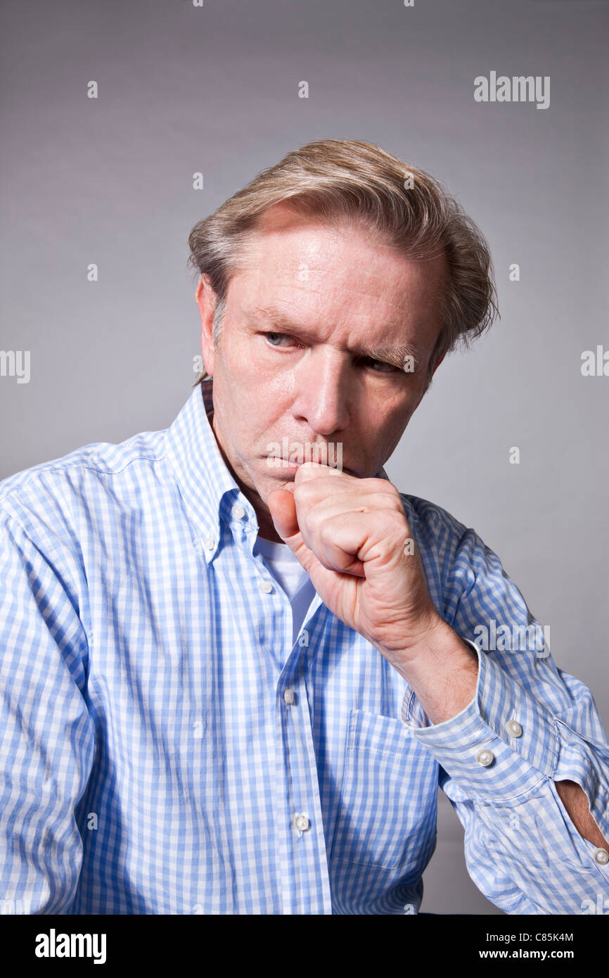 Portrait of Worried Man Stock Photo - Alamy