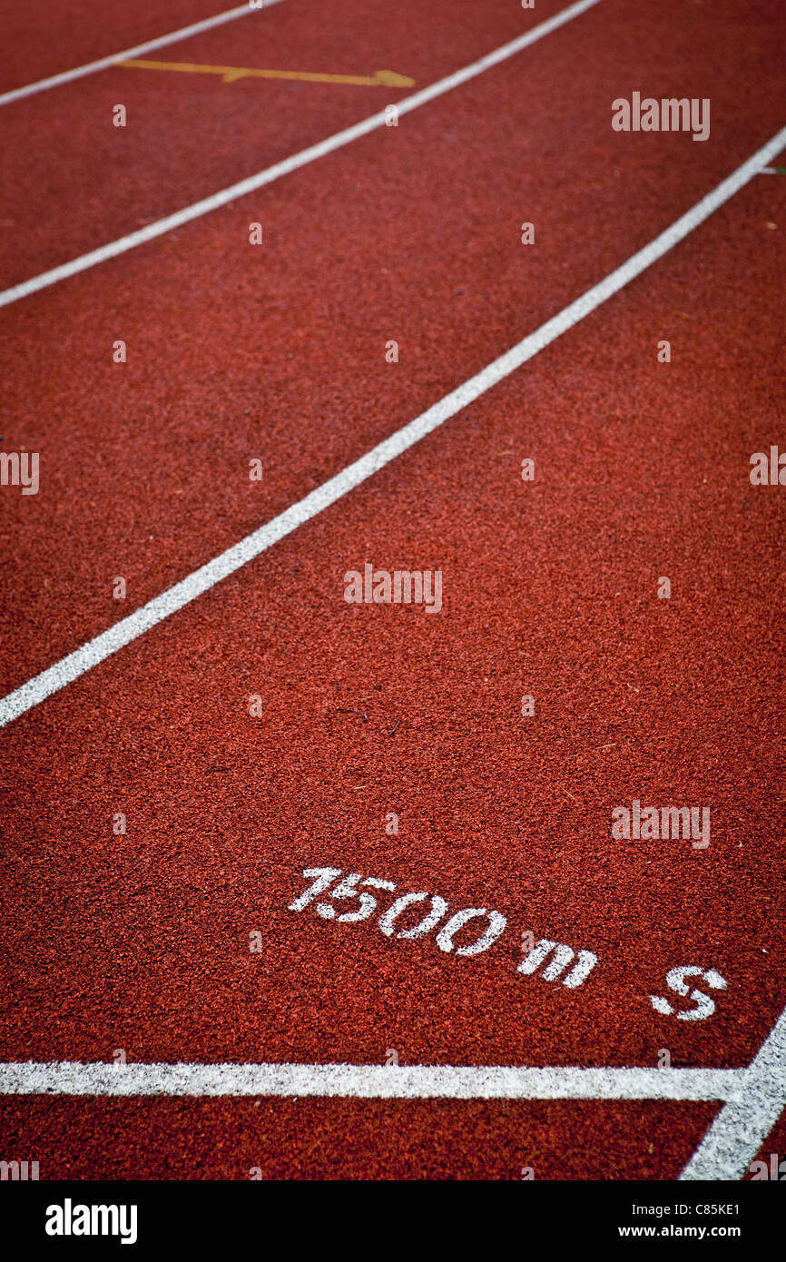 Sport grounds concept - Athletics Track Lane Numbers Stock Photo - Alamy