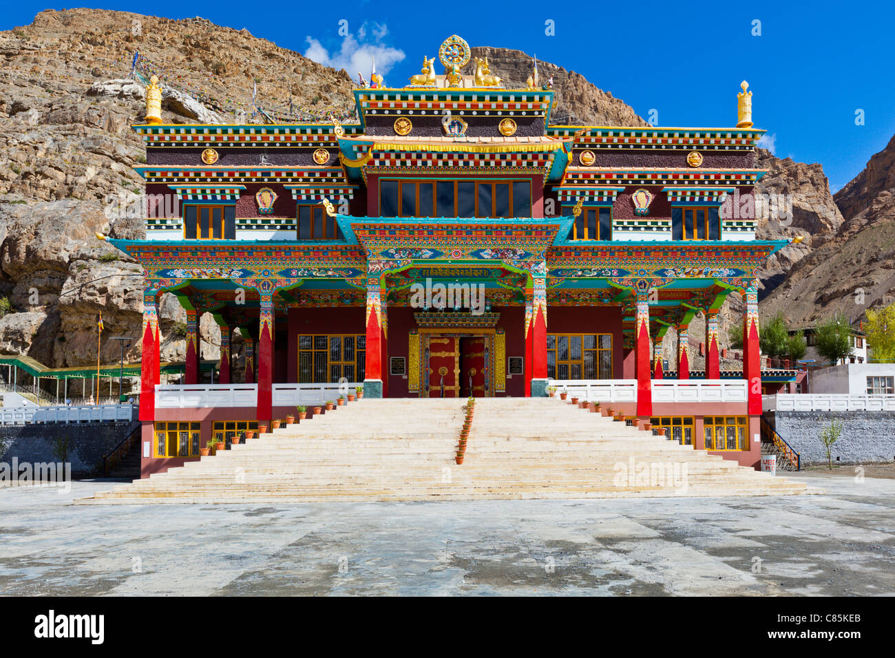 Buddhist monastery in Kaza. Spiti Valley, Himachal Pradesh, India Stock ...