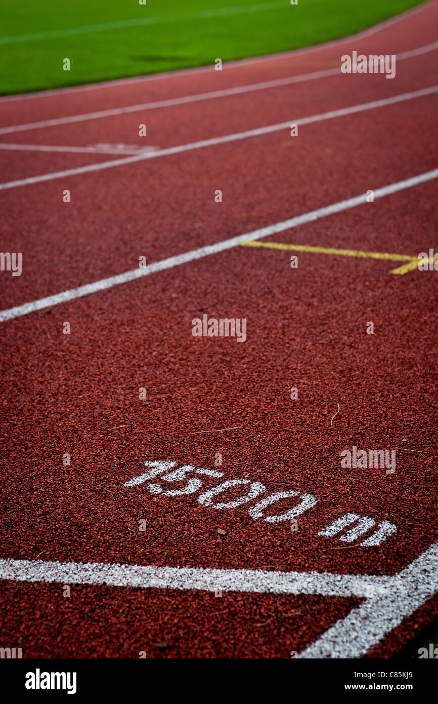 Sport grounds concept - Athletics Track Lane Numbers Stock Photo - Alamy