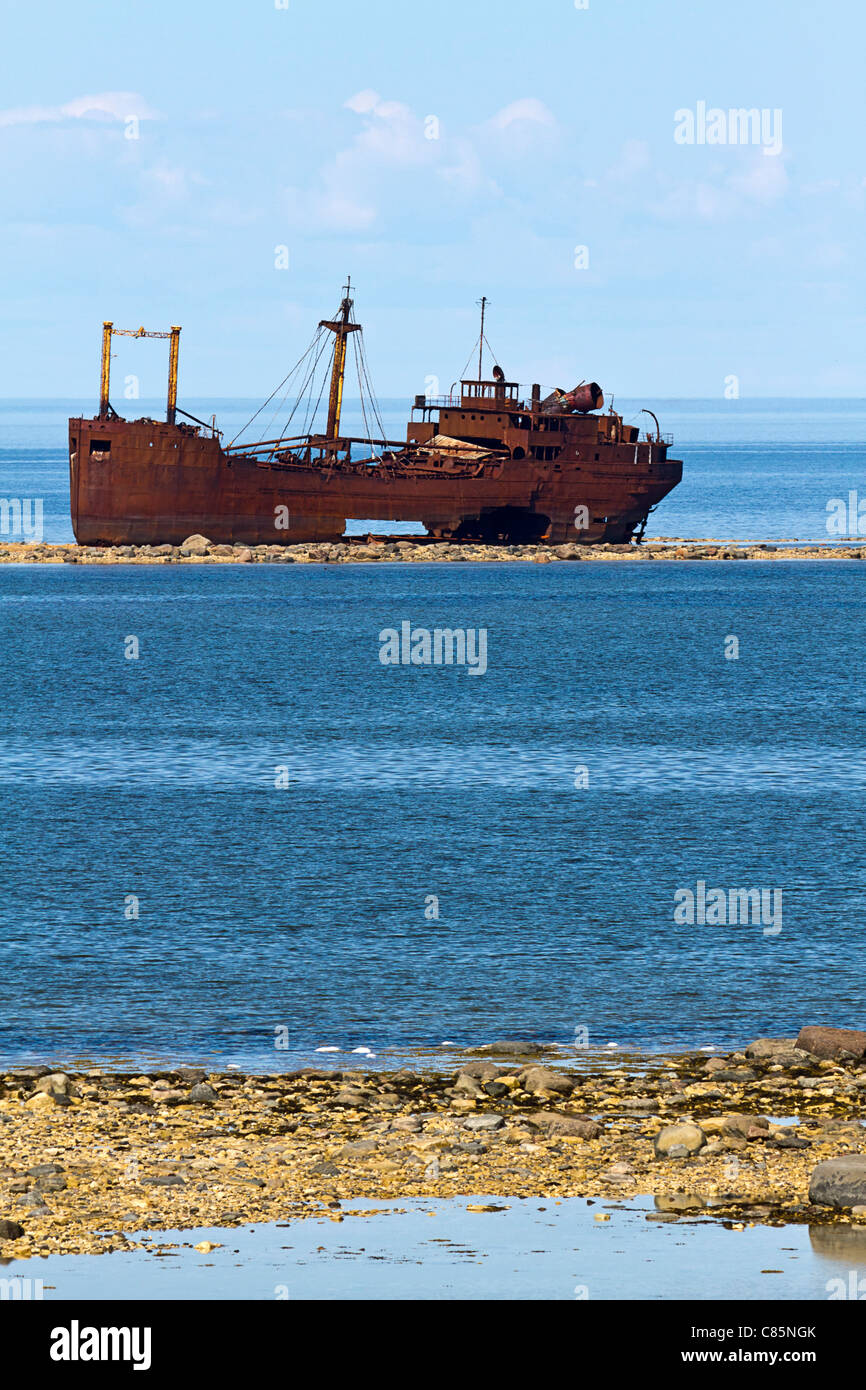 The 260 foot (80-metre) long wreck of the MV Ithaca sits just outside ...