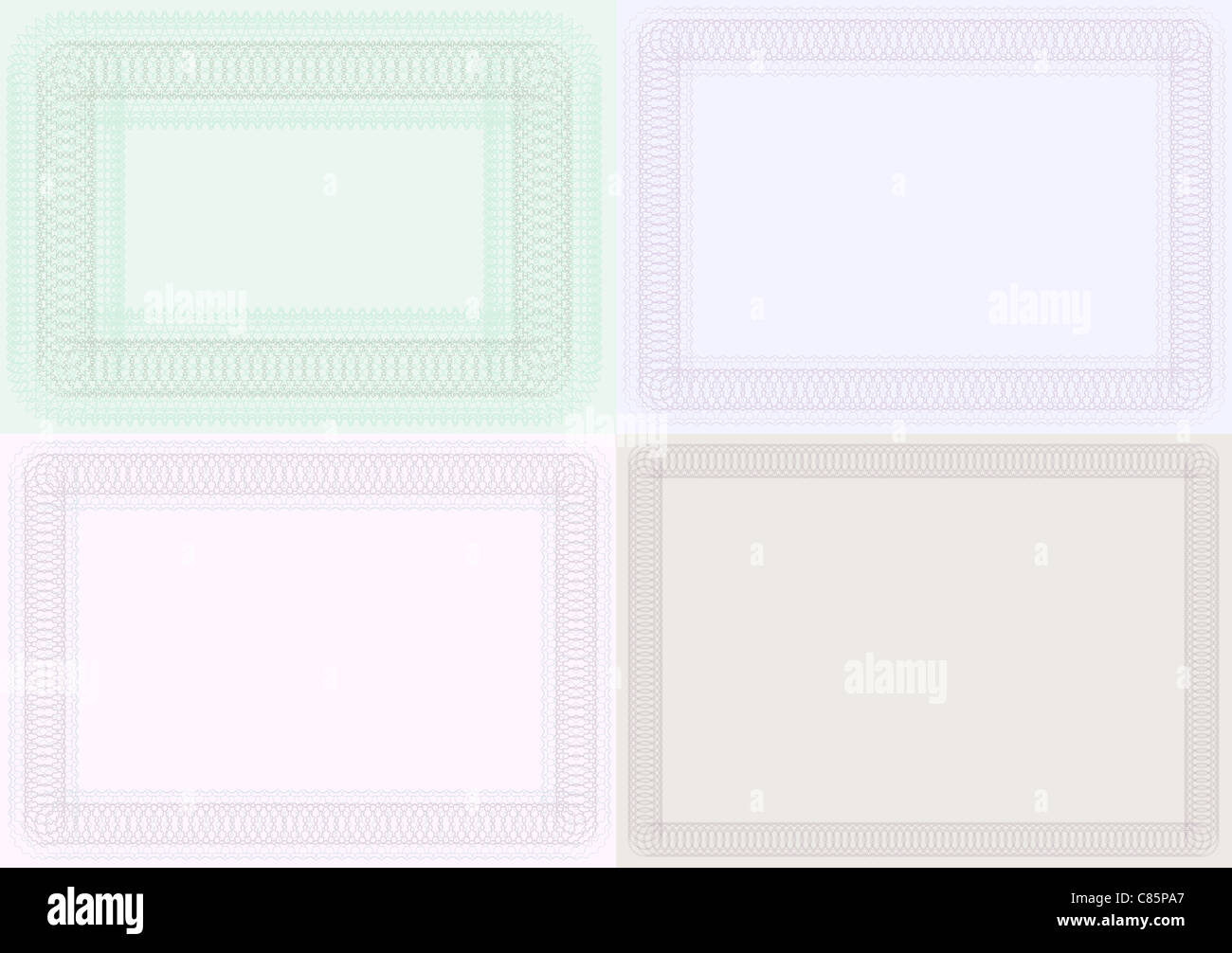 Set of Blank Certificate Backgrounds in Different Color Stock Photo - Alamy