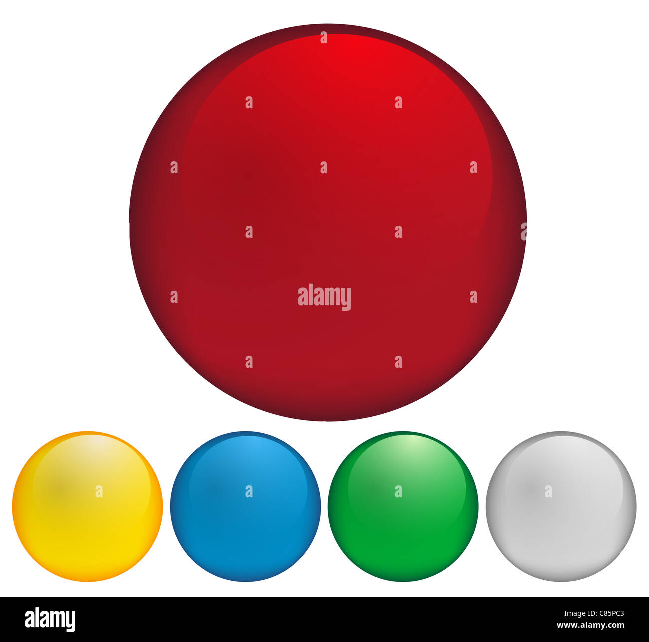 Set of Blank Glossy Buttons In Different Colors Stock Photo - Alamy