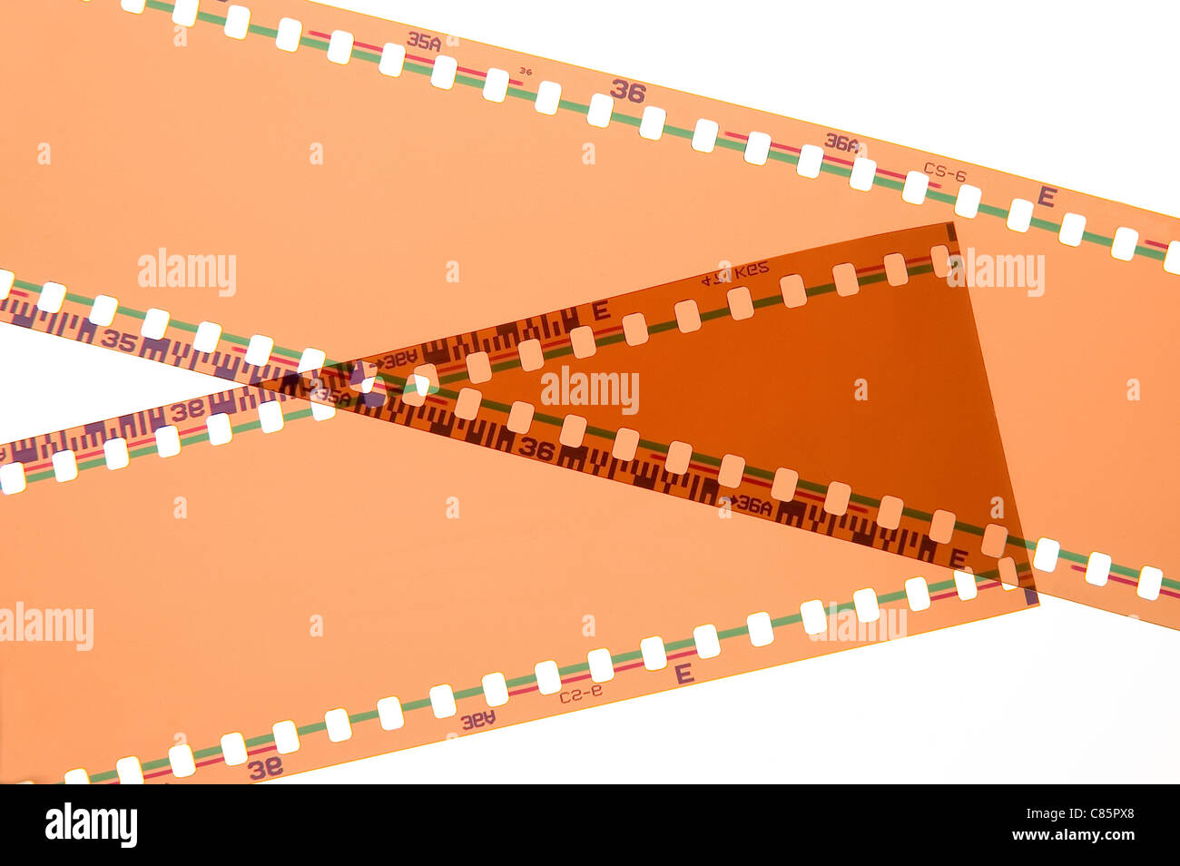 Two pieces of colour film overlapping Stock Photo - Alamy