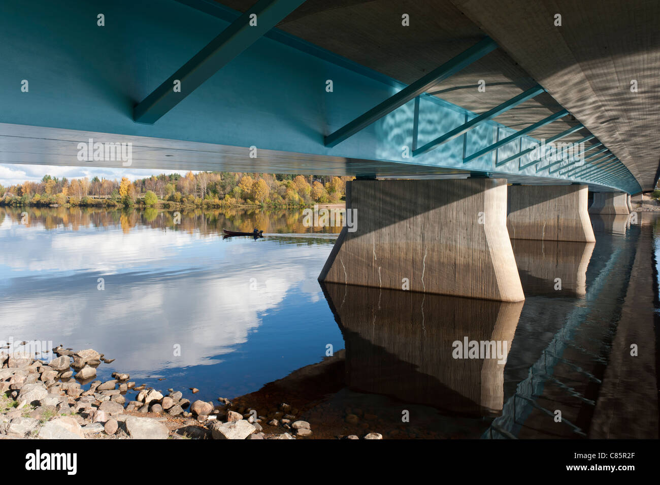 The jätkänkynttilä bridge spanning over the kemi river in rovaniemi hi ...