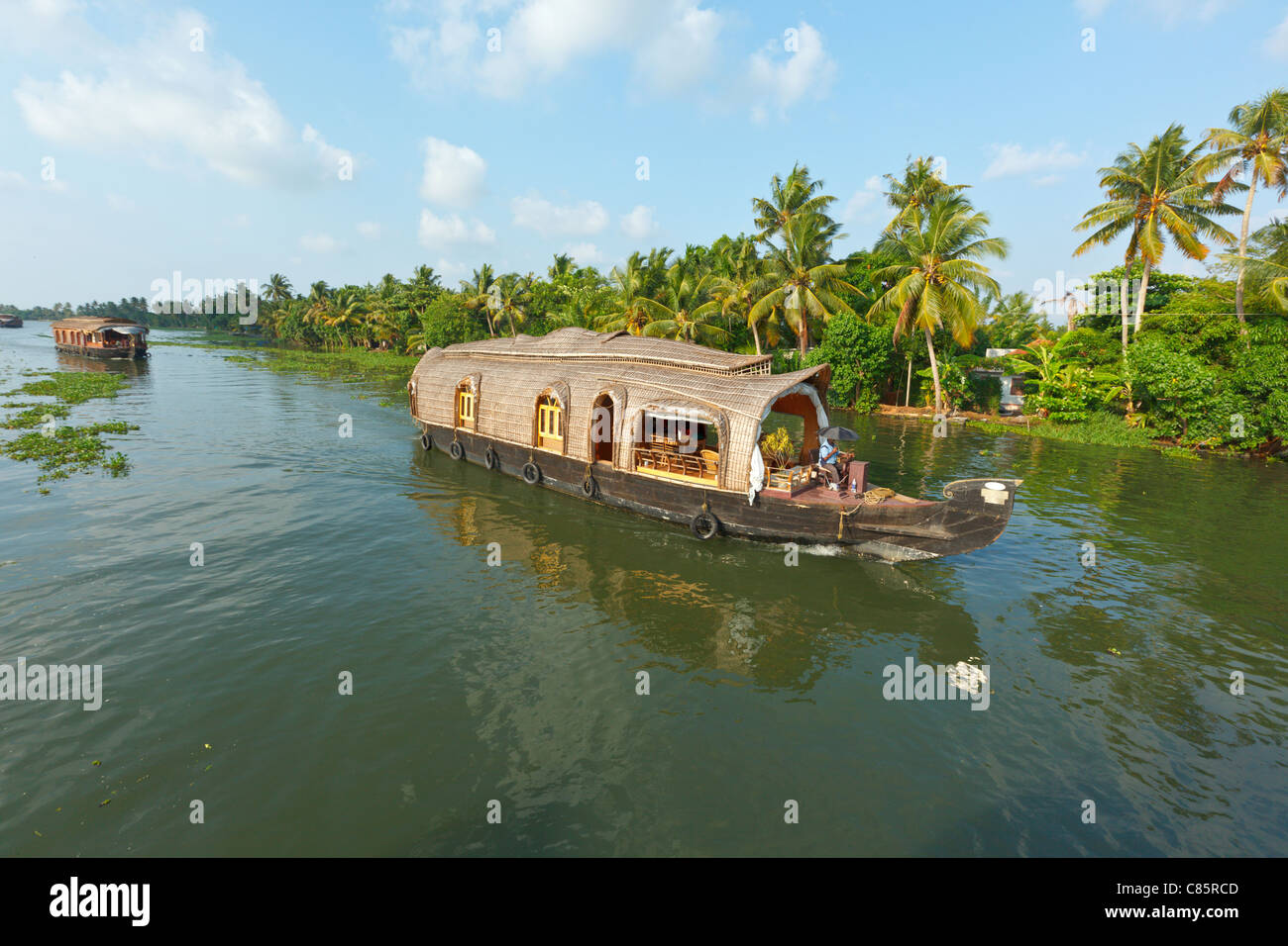 Houseboat on Kerala backwaters. Kerala, India Stock Photo - Alamy