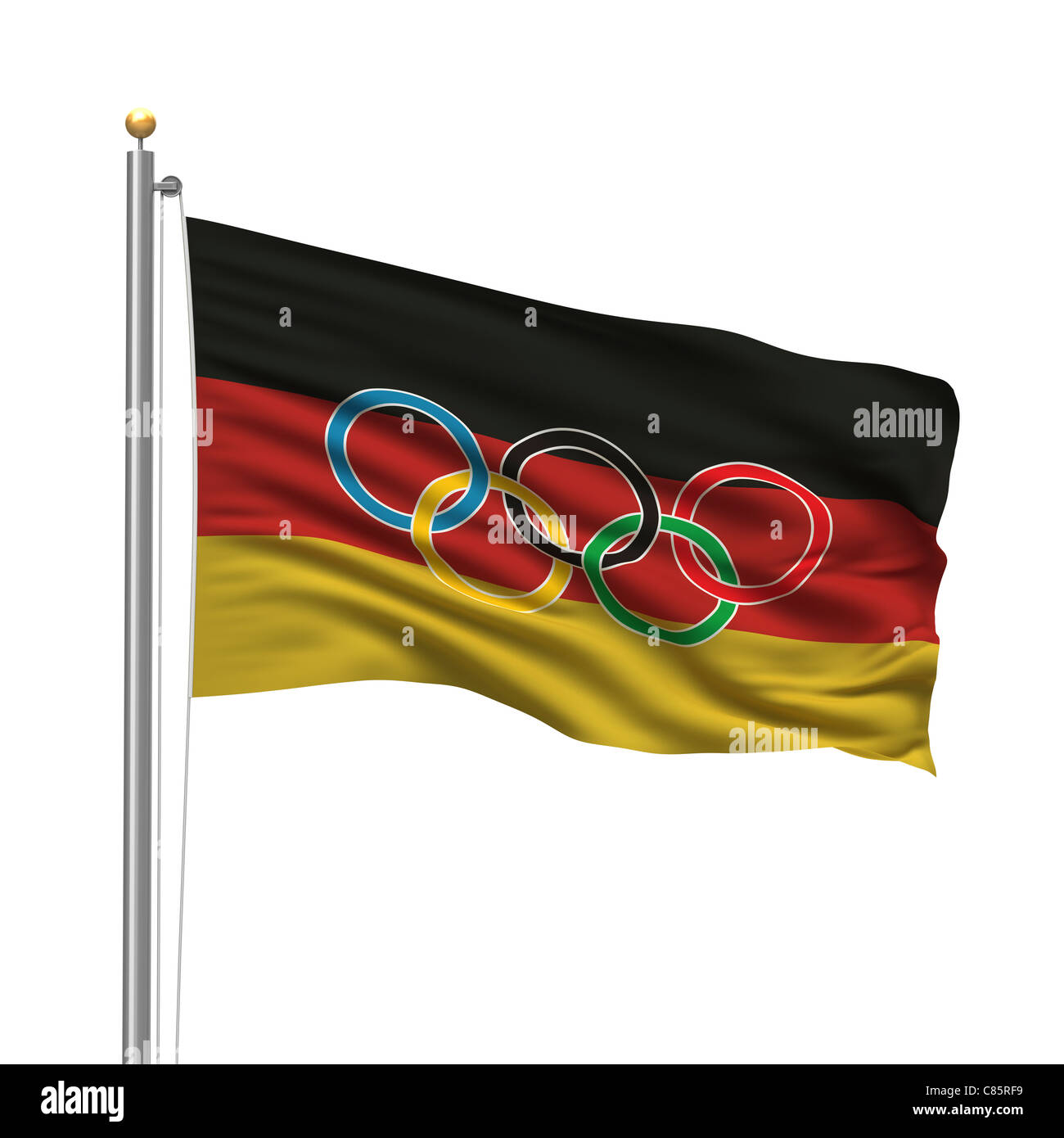 Flag of Germany with Olympic rings Stock Photo - Alamy