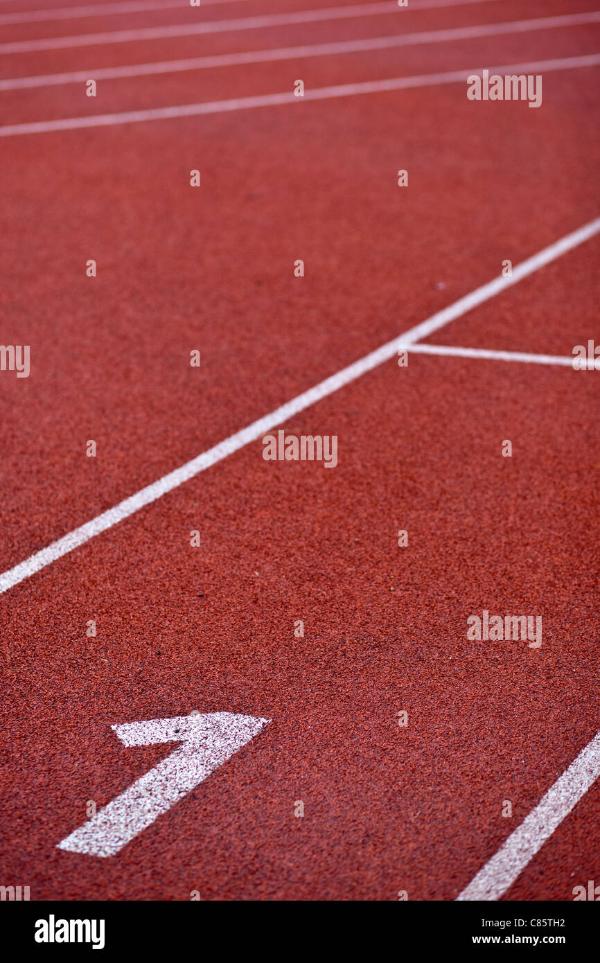 Sport grounds concept - Athletics Track Lane Numbers Stock Photo - Alamy