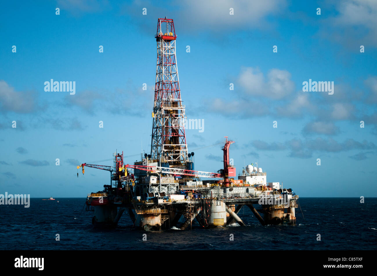 offshore oil drilling rig at Campos Basin, Rio de Janeiro state, Brazil ...